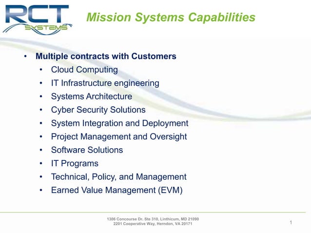 RCT Division Capabilities | PPTX