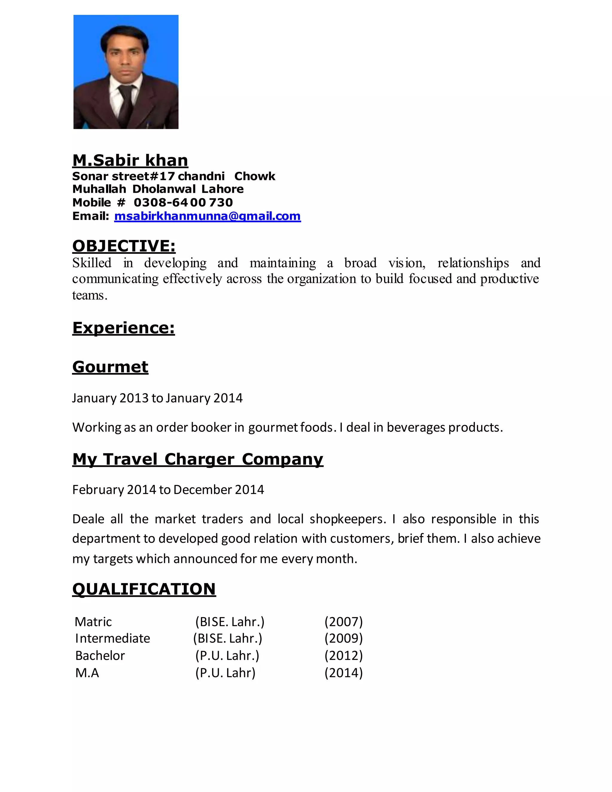 M.Sabir khan | DOCX