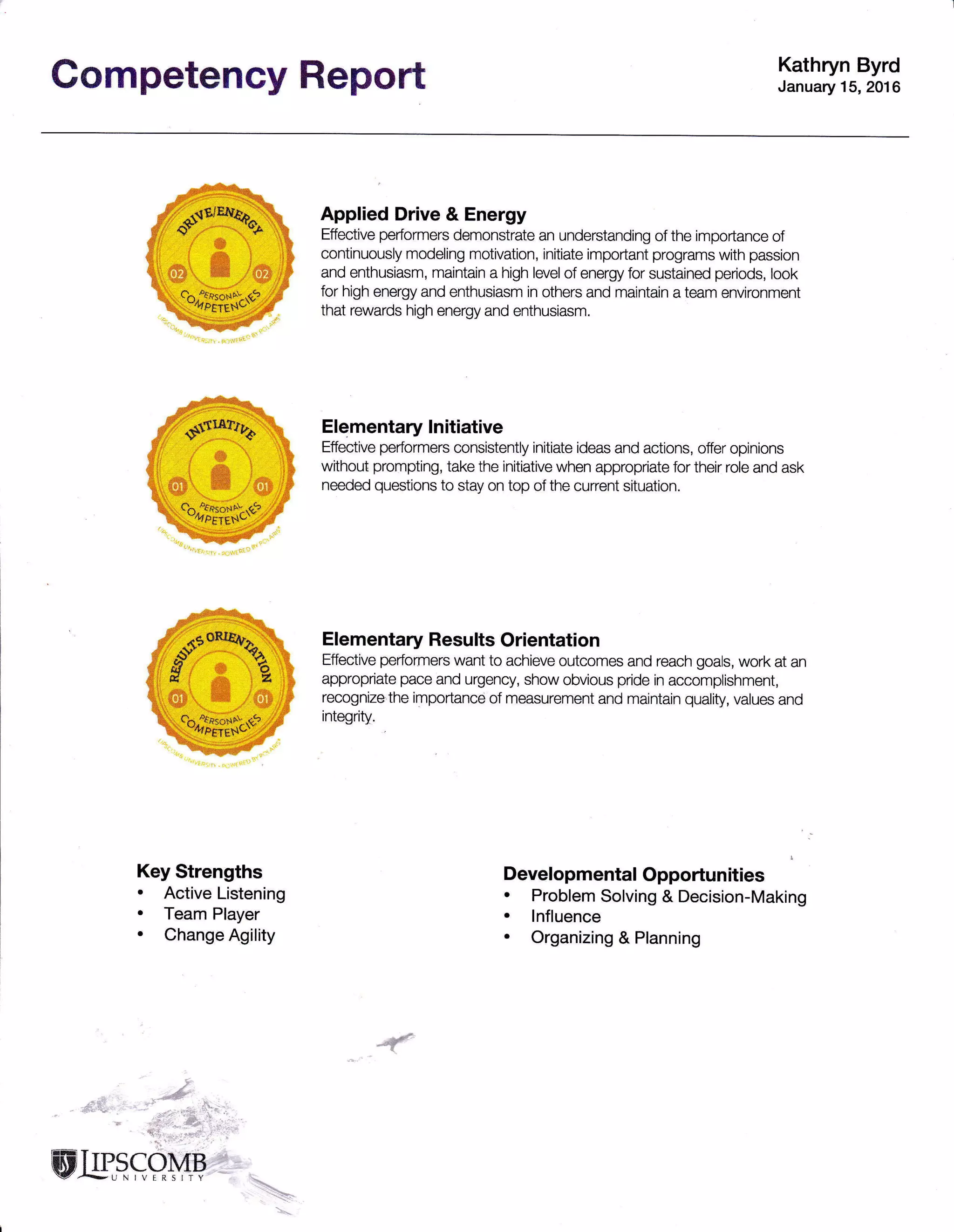 Competency Report_Evaluation | PDF