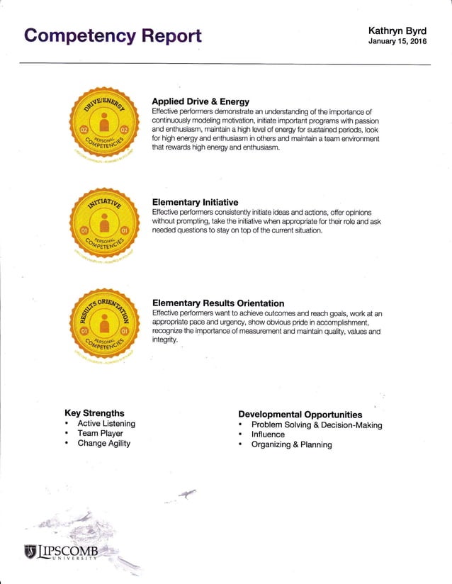 Competency Report_Evaluation | PDF