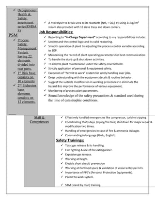 Process plant operator Shabeer Ahmad | DOC | Home Appliances | Home ...
