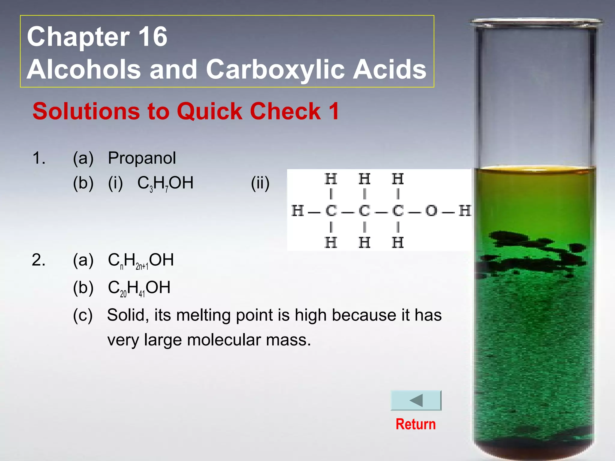 C16 alcohols and carboxylic acids | PPT | Chemistry | Science
