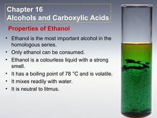 C16 alcohols and carboxylic acids | PPT | Chemistry | Science