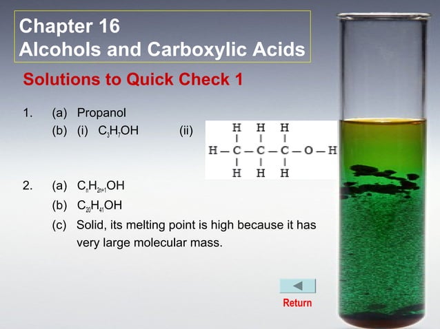 C16 alcohols and carboxylic acids | PPT | Chemistry | Science
