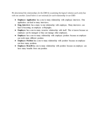 HR Report_Bojangles Project | DOCX | Databases | Computer Software and ...