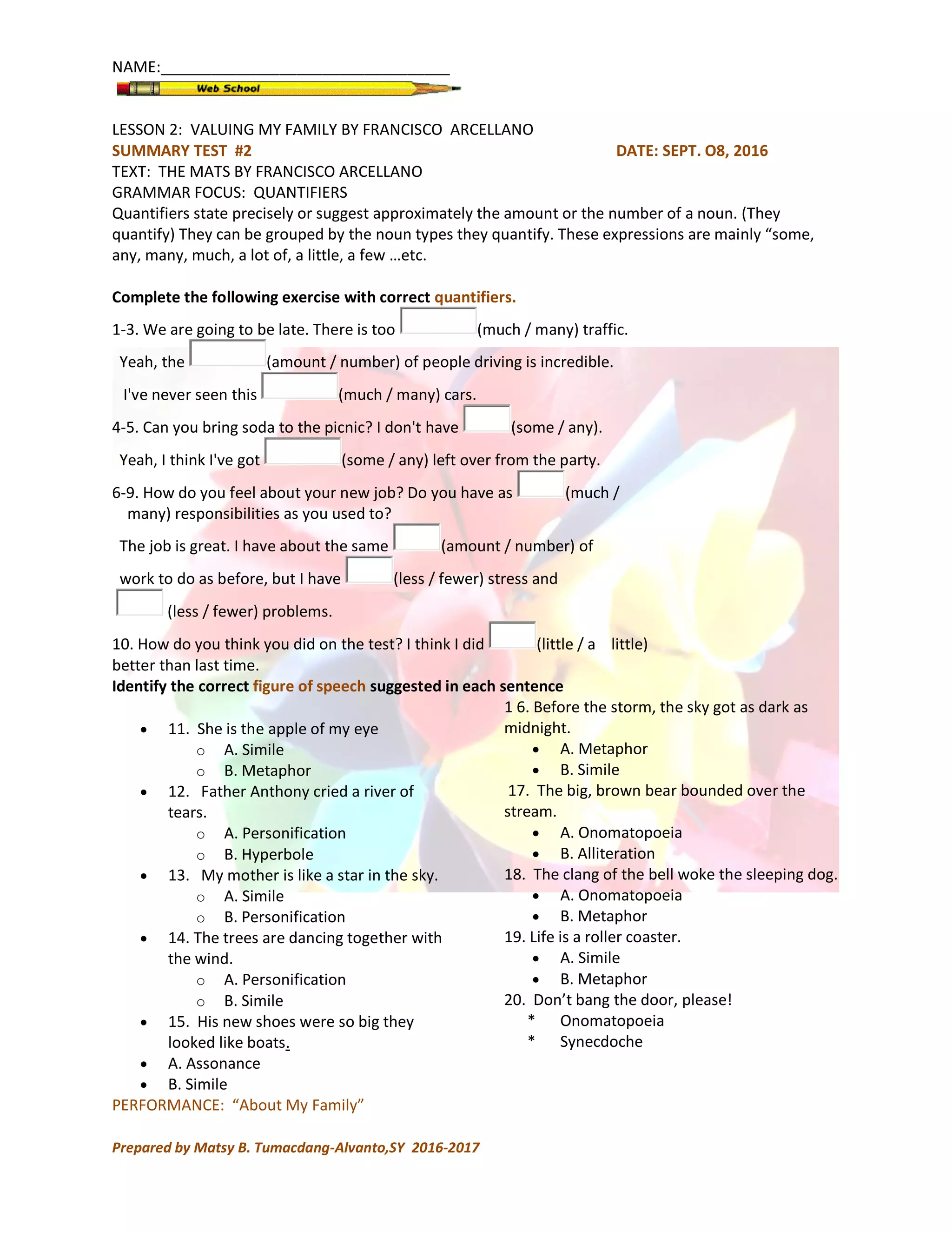 QUARTER 2 GRAMMAR BANK FOR GRADE 7 ENGLISH | PDF