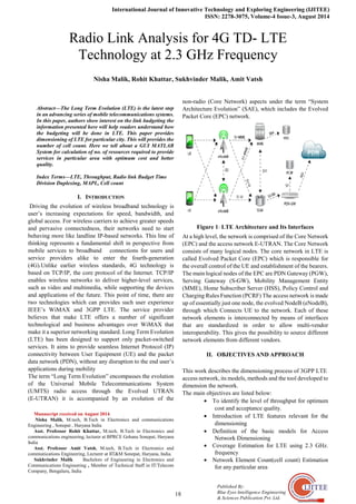 Radio Link Analysis for 4G TD- LTE Technology at 2.3 GHz Frequency | PDF