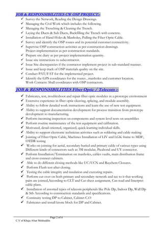 Afsar_CW FTTH & OSP Senior Engineer-Resume | DOC