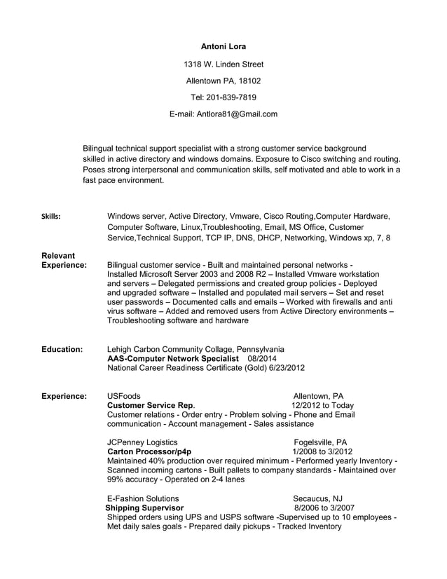 Antoni.Lora Resume 2015 | PDF