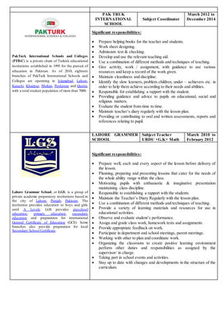 New CV shumaila3 | DOCX