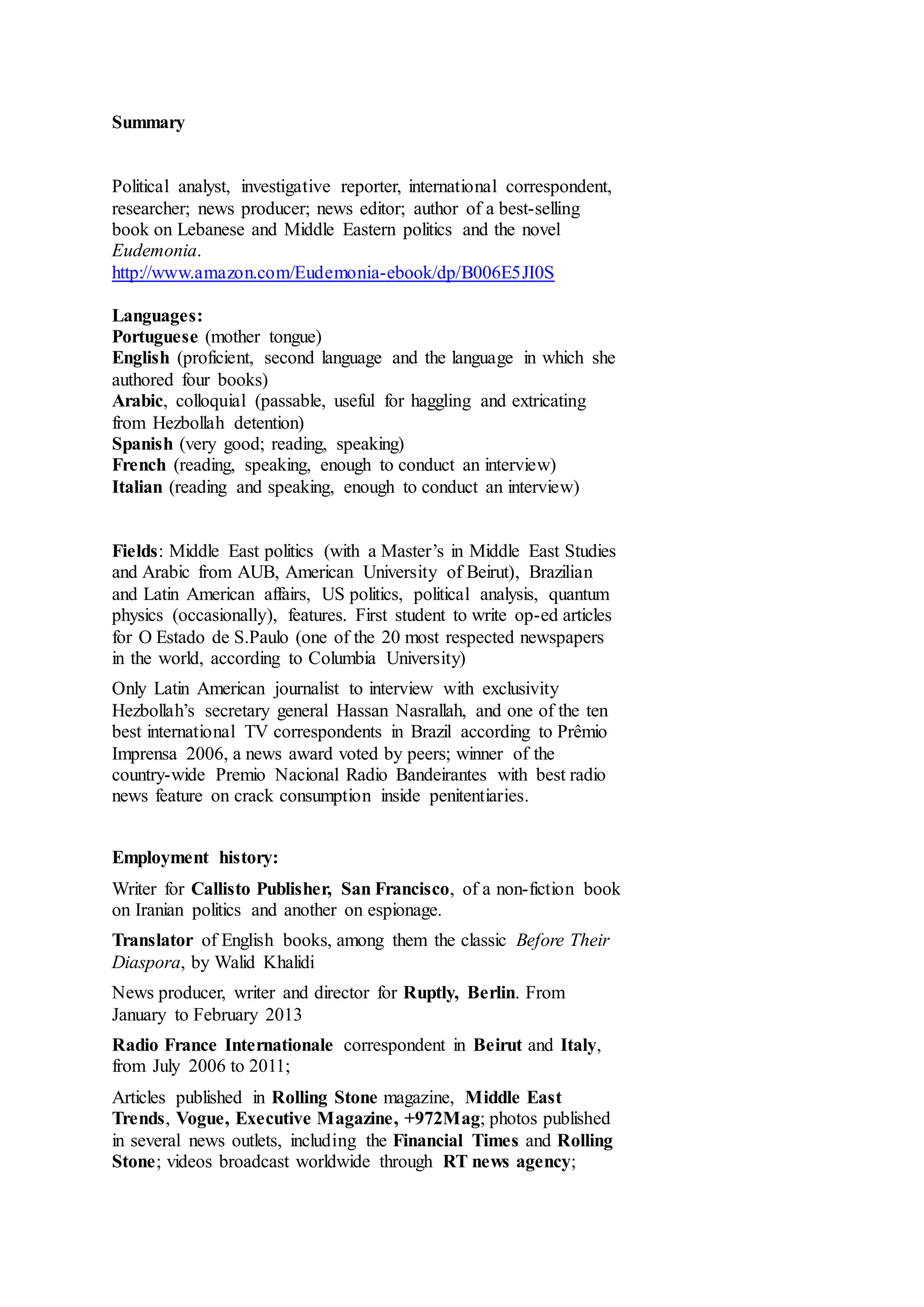Paula Schmitt CV 2016 | DOCX