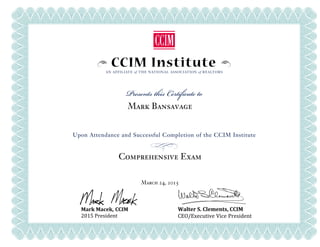 Comprehensive Exam - Certificate | PDF
