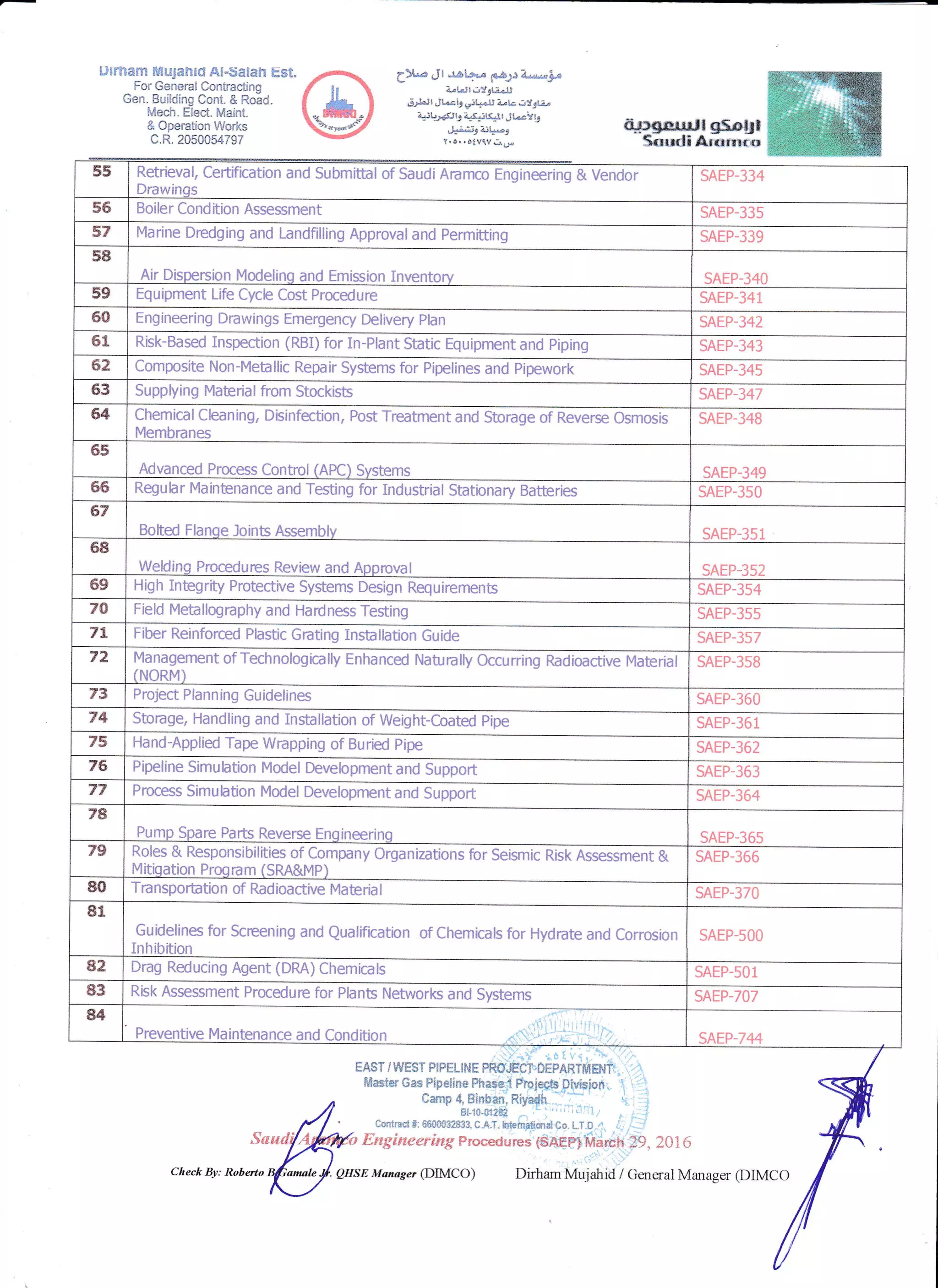 Saudi Aramco Engineering Procedures (SAEP)3 | PDF