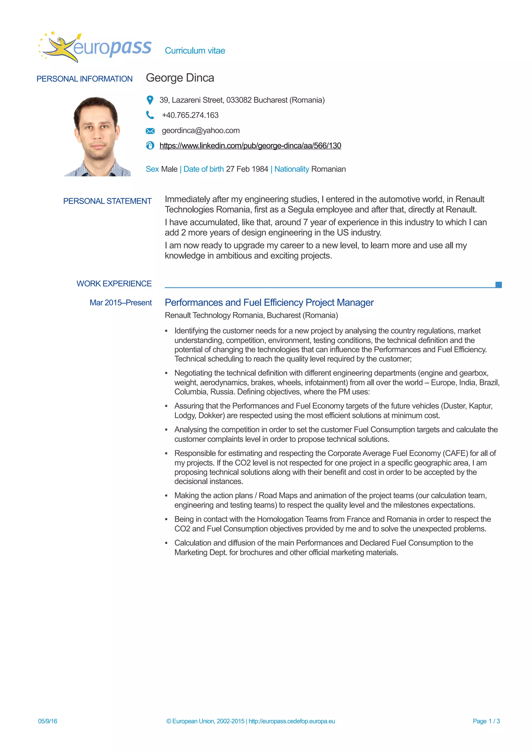 CV George DINCA | DOC