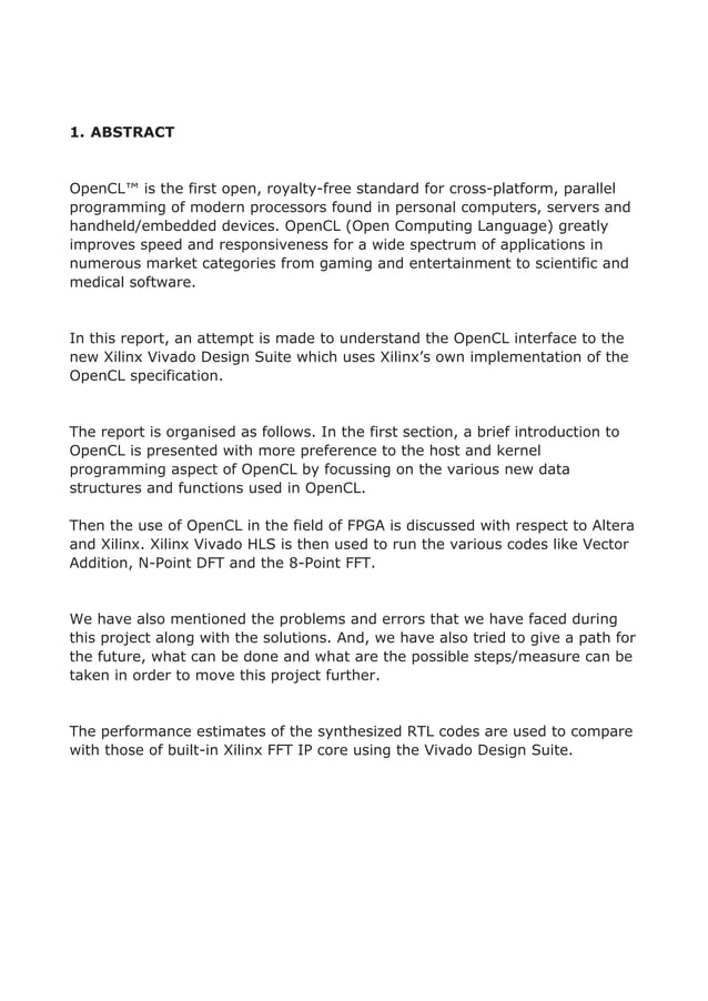 Development of Signal Processing Algorithms using OpenCL for FPGA based Architecture | PDF