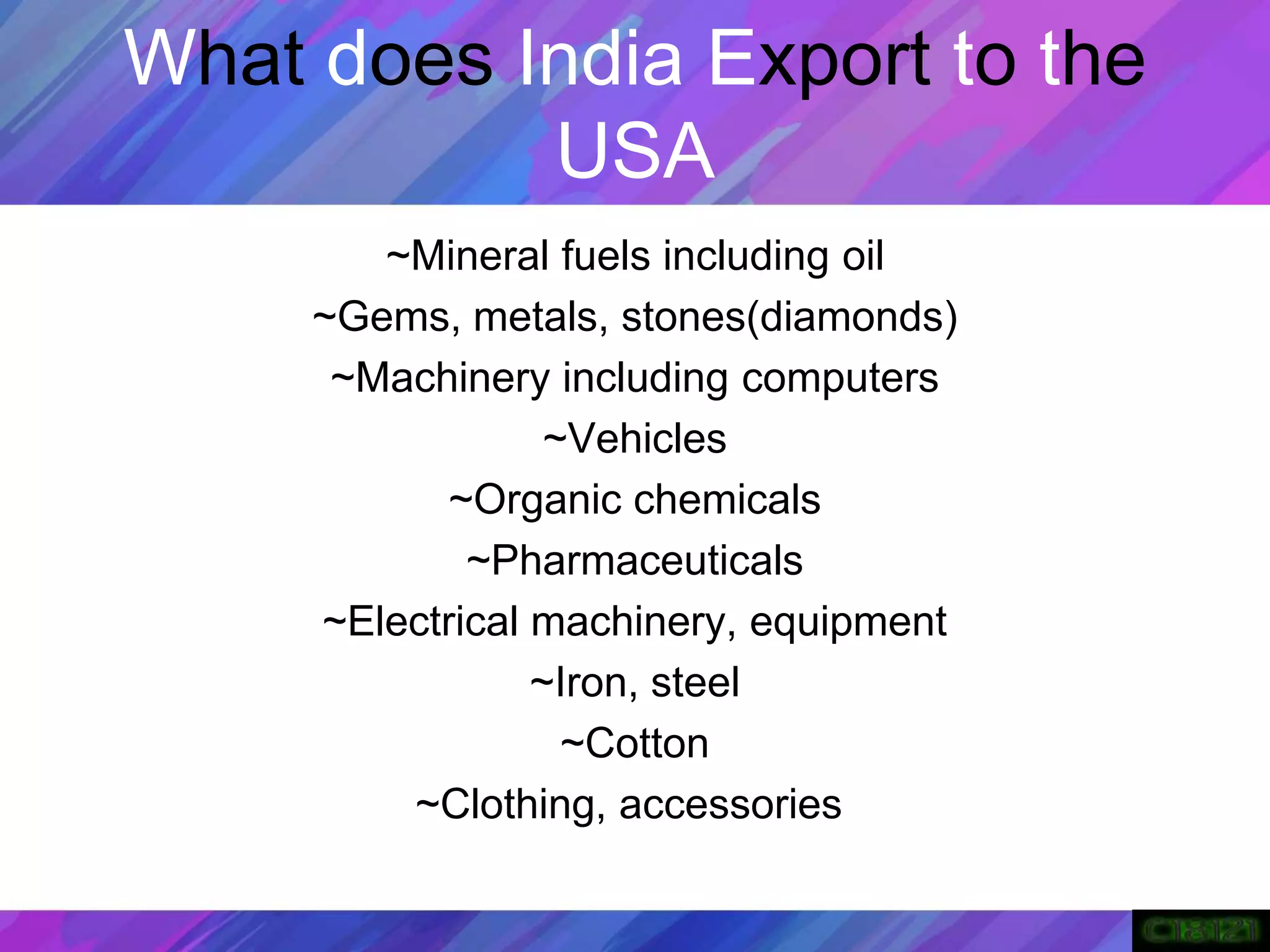 Bilateral trade between India and US | PPTX