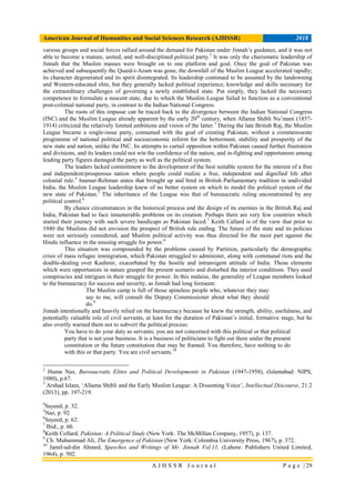 The Failure of the Muslim League in Post-Colonial Pakistan: A Critical ...