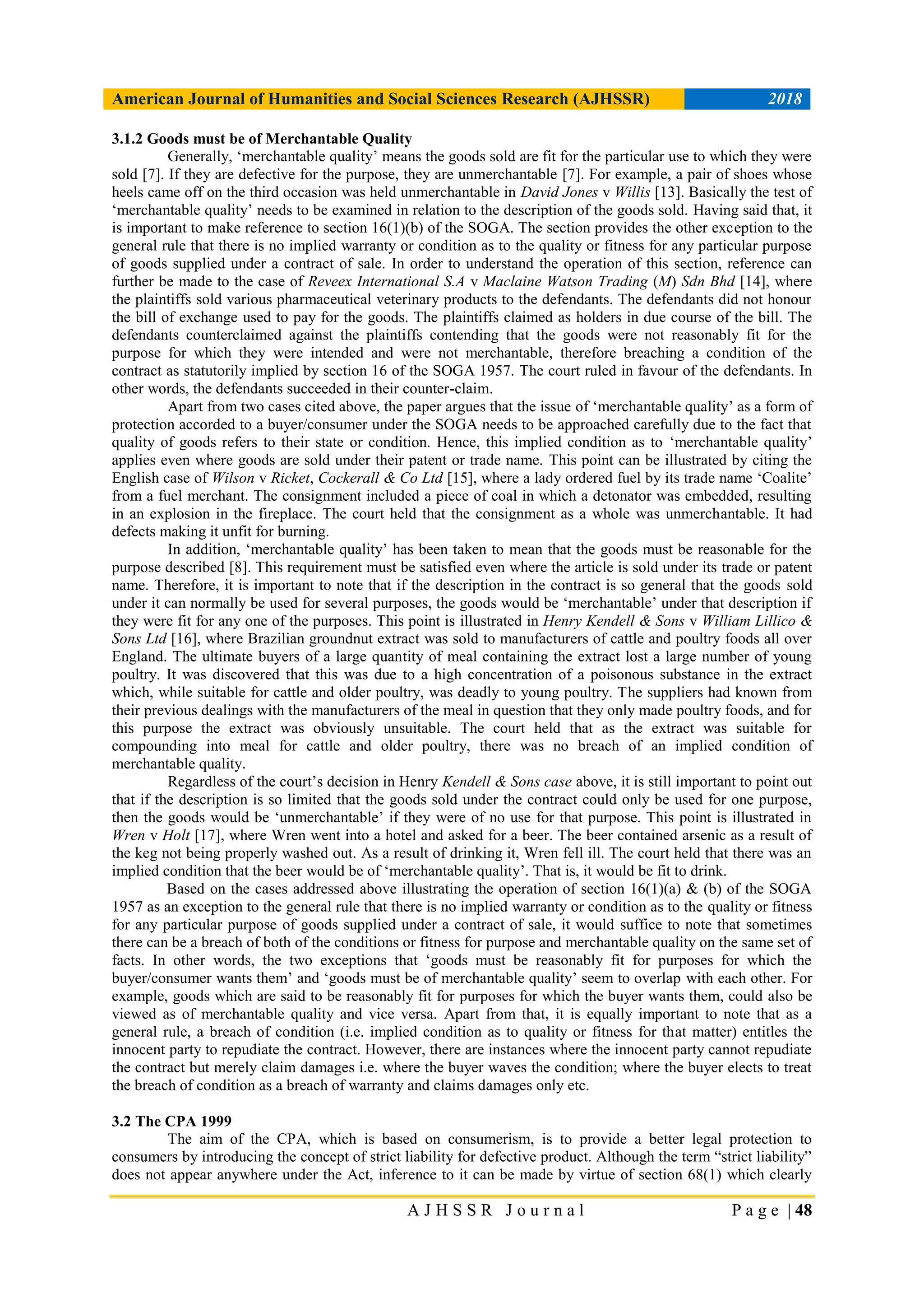 Consumer Protection for Sale of Goods under the Malaysian Sale of Goods ...
