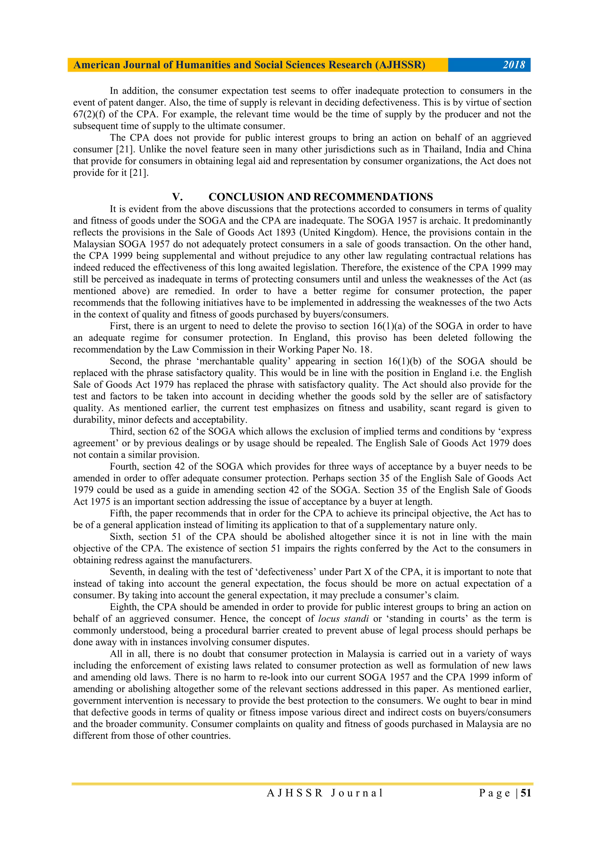Consumer Protection for Sale of Goods under the Malaysian Sale of Goods ...