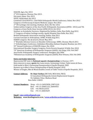 CV - Dr. Raju Vaishya | DOC