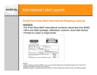 Endicia_InternationalShipping_Webinar | PDF