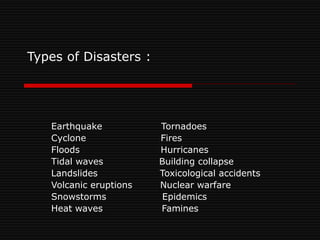 Different DISASTERS and it's management .ppt