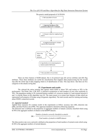 The Use of K-NN and Bees Algorithm for Big Data Intrusion Detection System | PDF