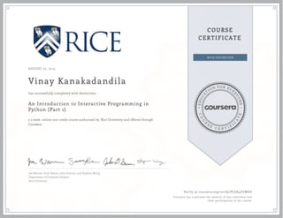 Coursera interactivepython1 2015 | PPT