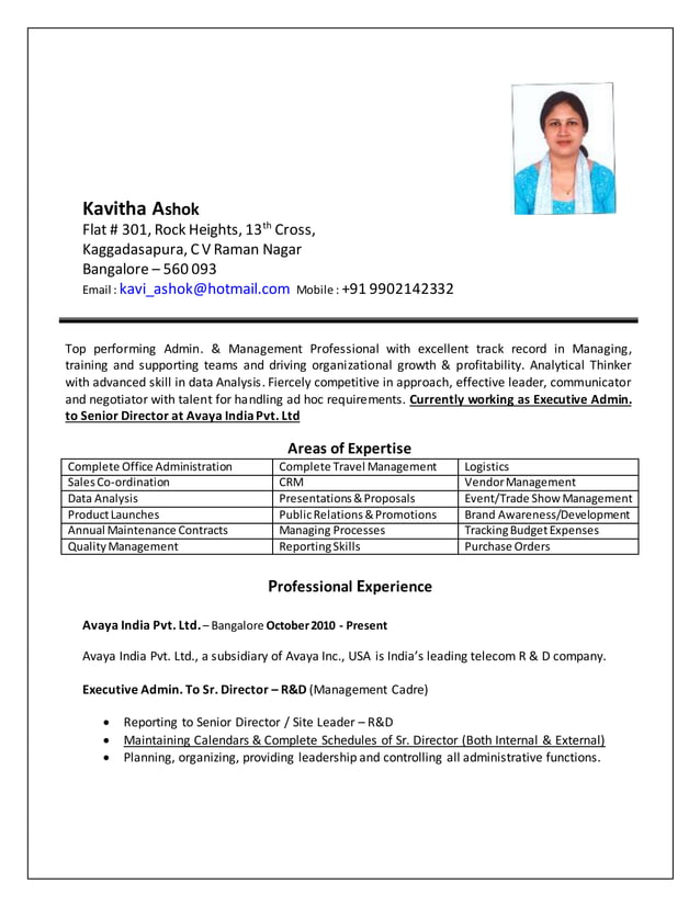 CV - Kavitha | PDF
