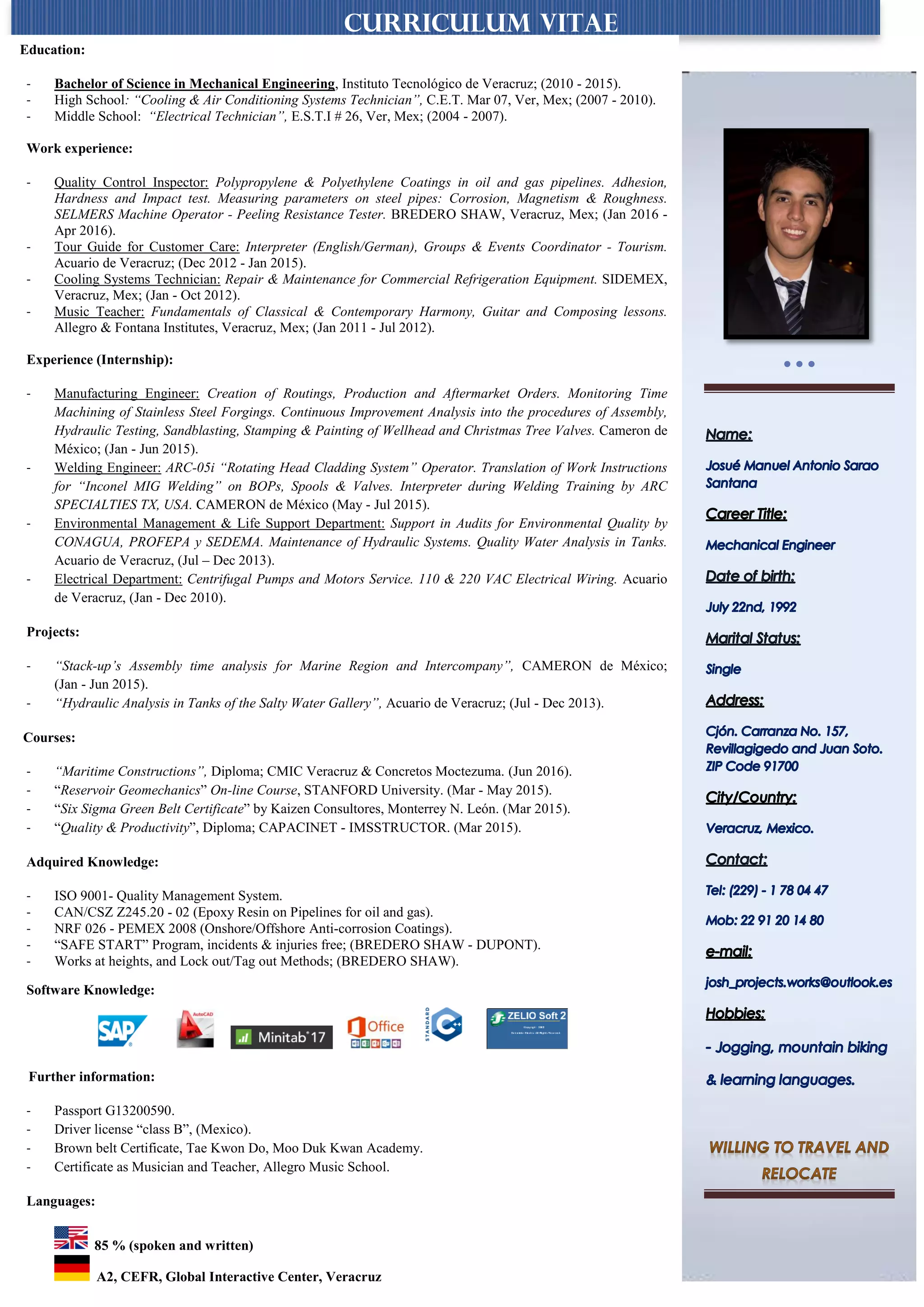 Resume Josué Sarao | PDF