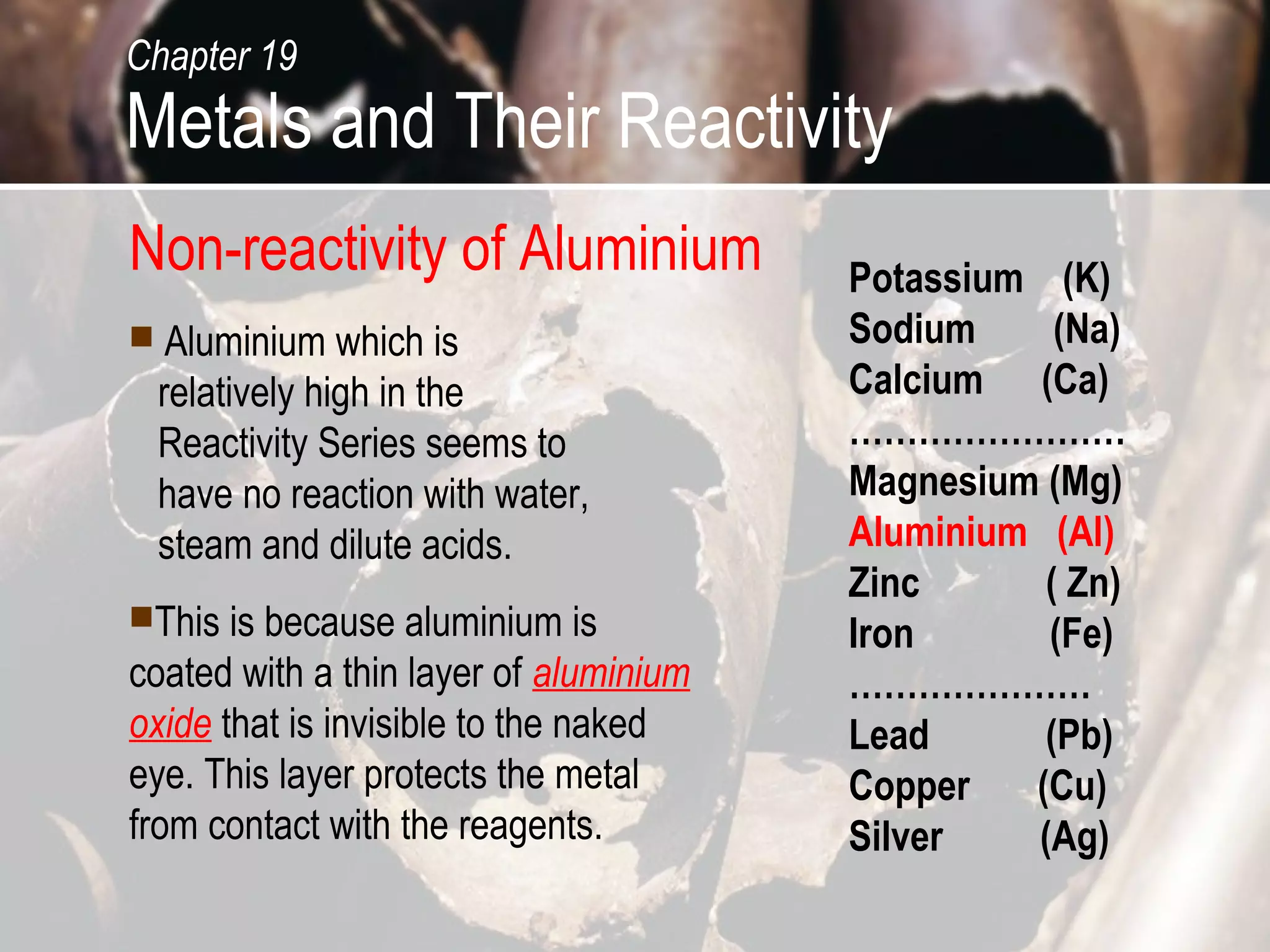 C19 metals and their reactivity | PPT