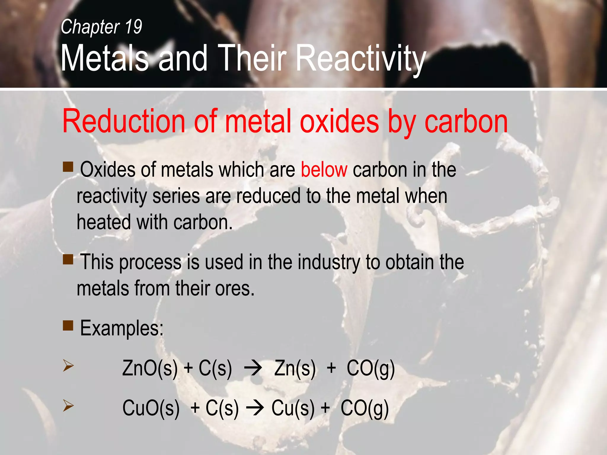 C19 metals and their reactivity | PPT