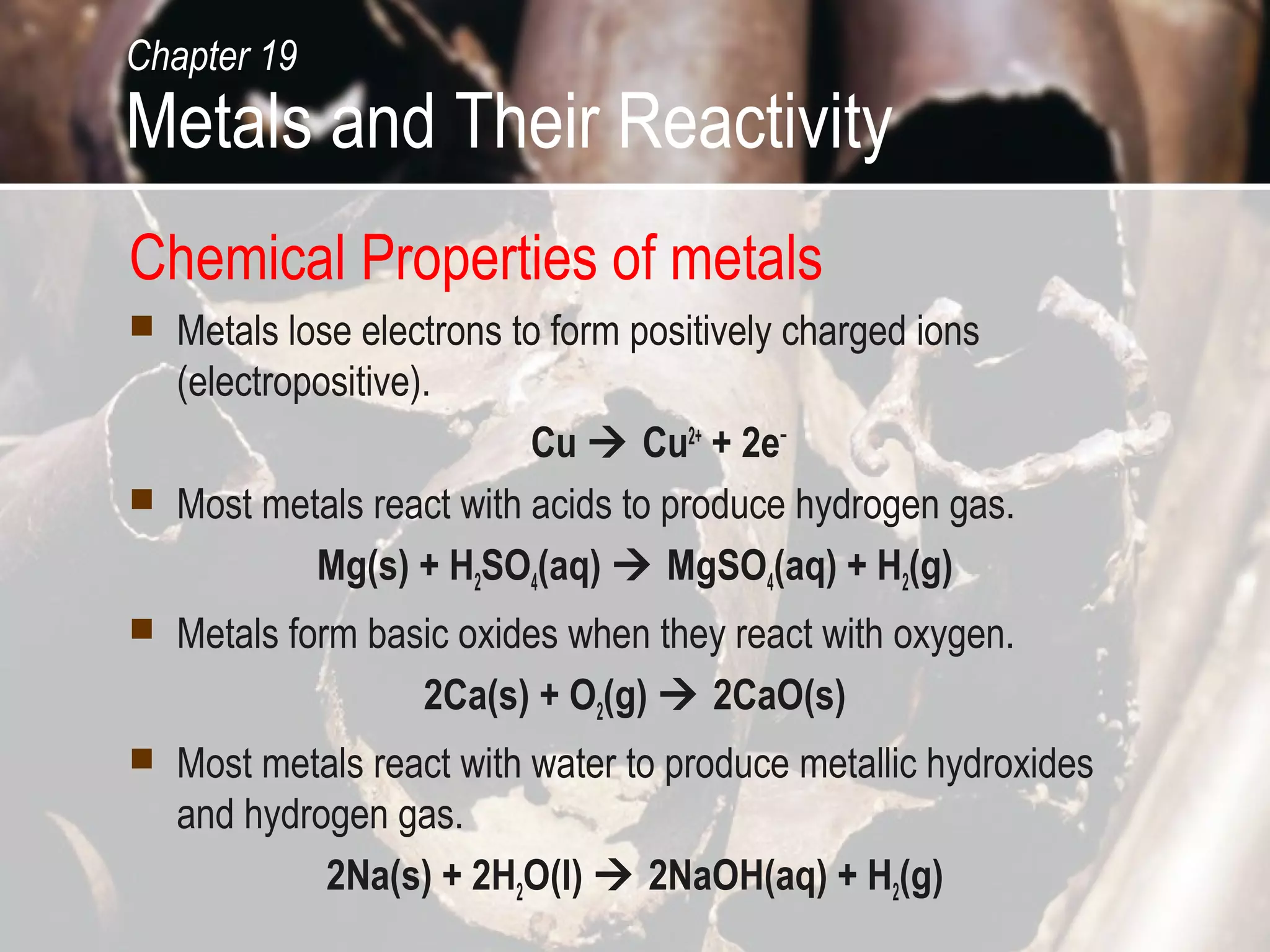 C19 metals and their reactivity | PPT