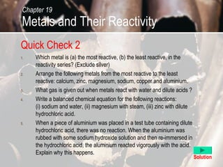 C19 metals and their reactivity | PPT