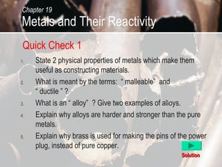 C19 metals and their reactivity | PPT