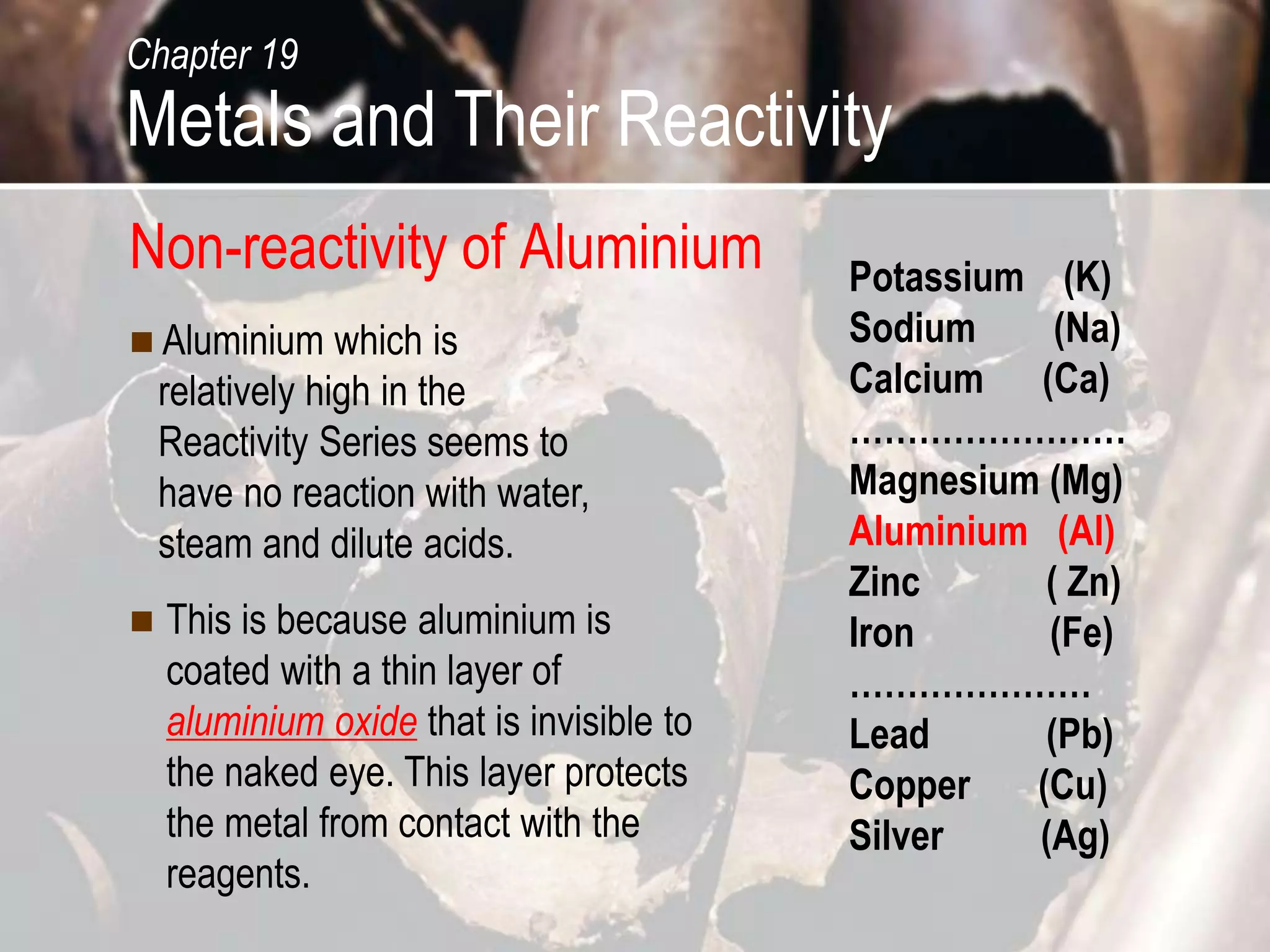 Metals and their Reactivity | PPT