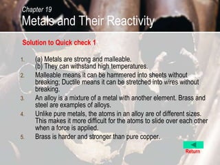 Metals and their Reactivity | PPT