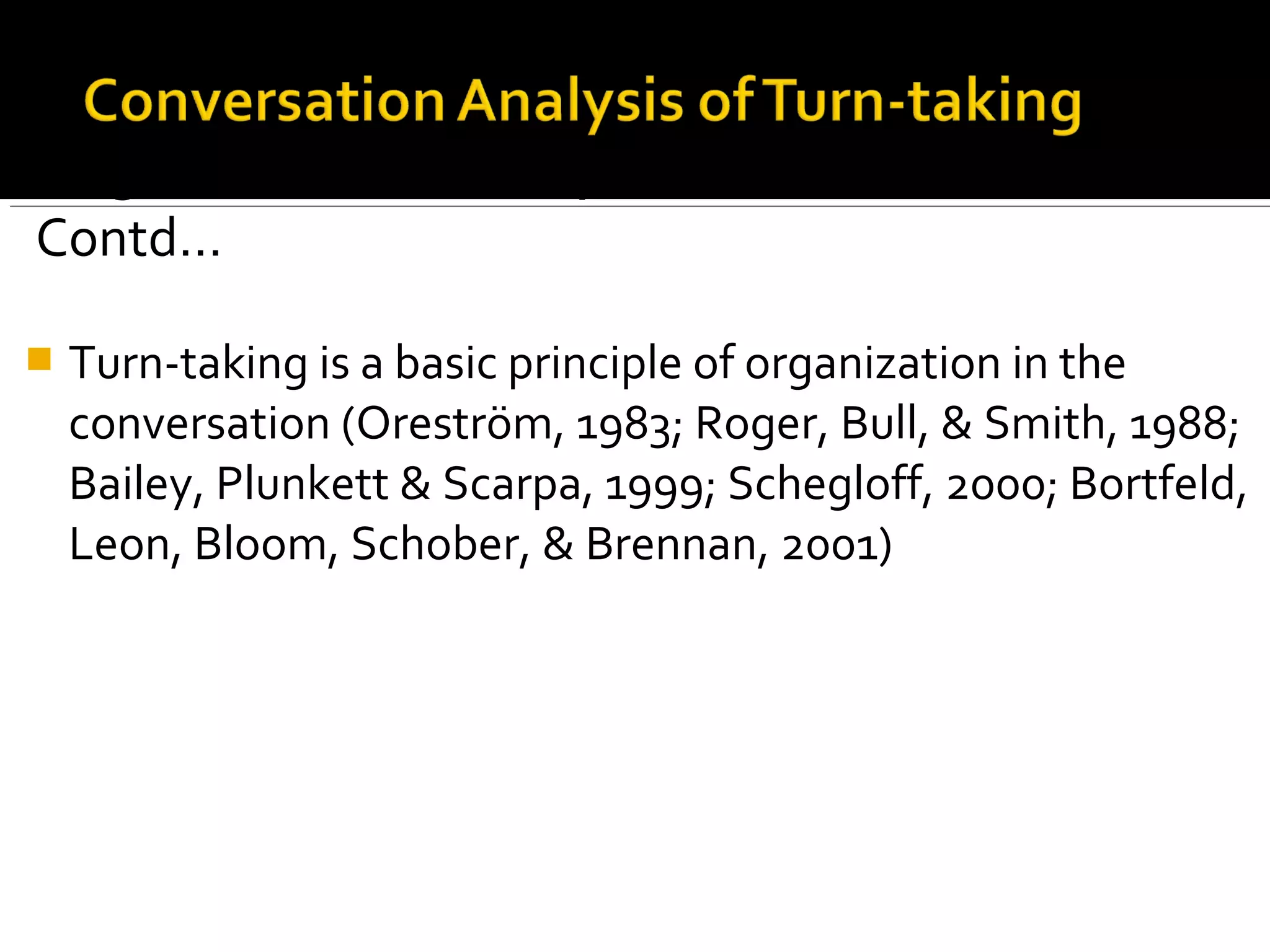Conversation Analysis presentation | PPT