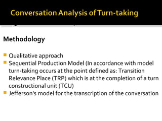 Conversation Analysis presentation | PPT