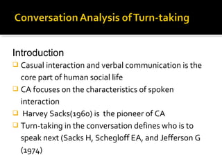 Conversation Analysis presentation | PPT
