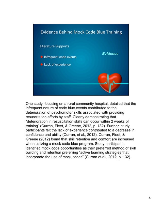 Evidence in Support of Mock Code Blue Programs | PDF | Heart and ...