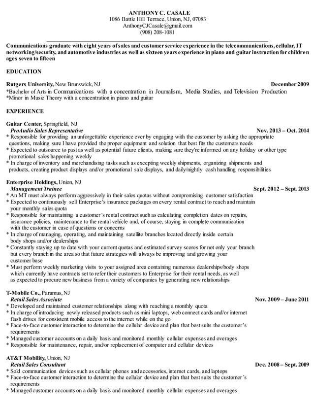 AnthonyCasale 2015 Resume | DOCX | Computing | Technology & Computing