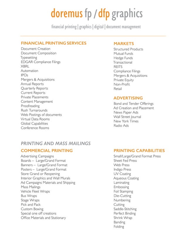 DFP SERVICES | PDF | Business Accounting & Finance | Business