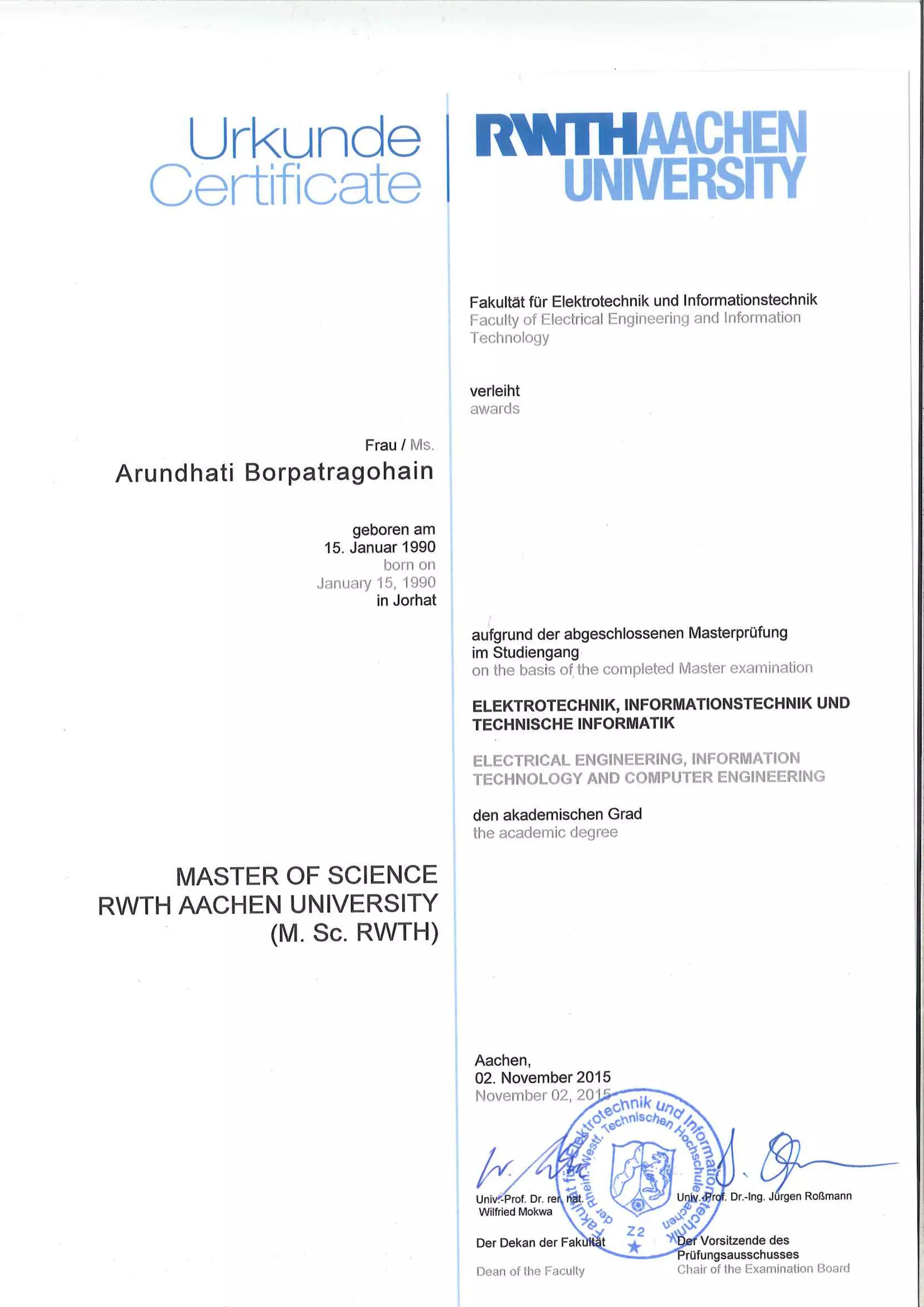 Aru_Master's Degree Certificate | PDF