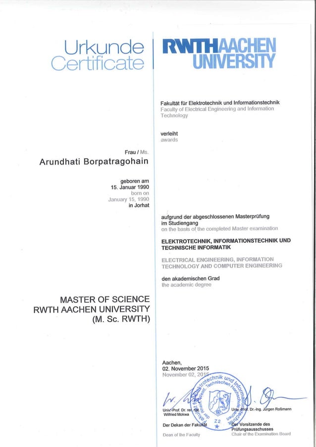 Aru_Master's Degree Certificate | PDF