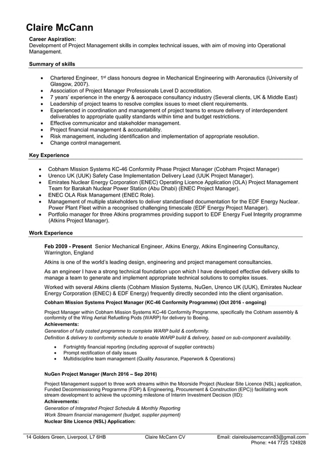 CV Claire McCann | PDF