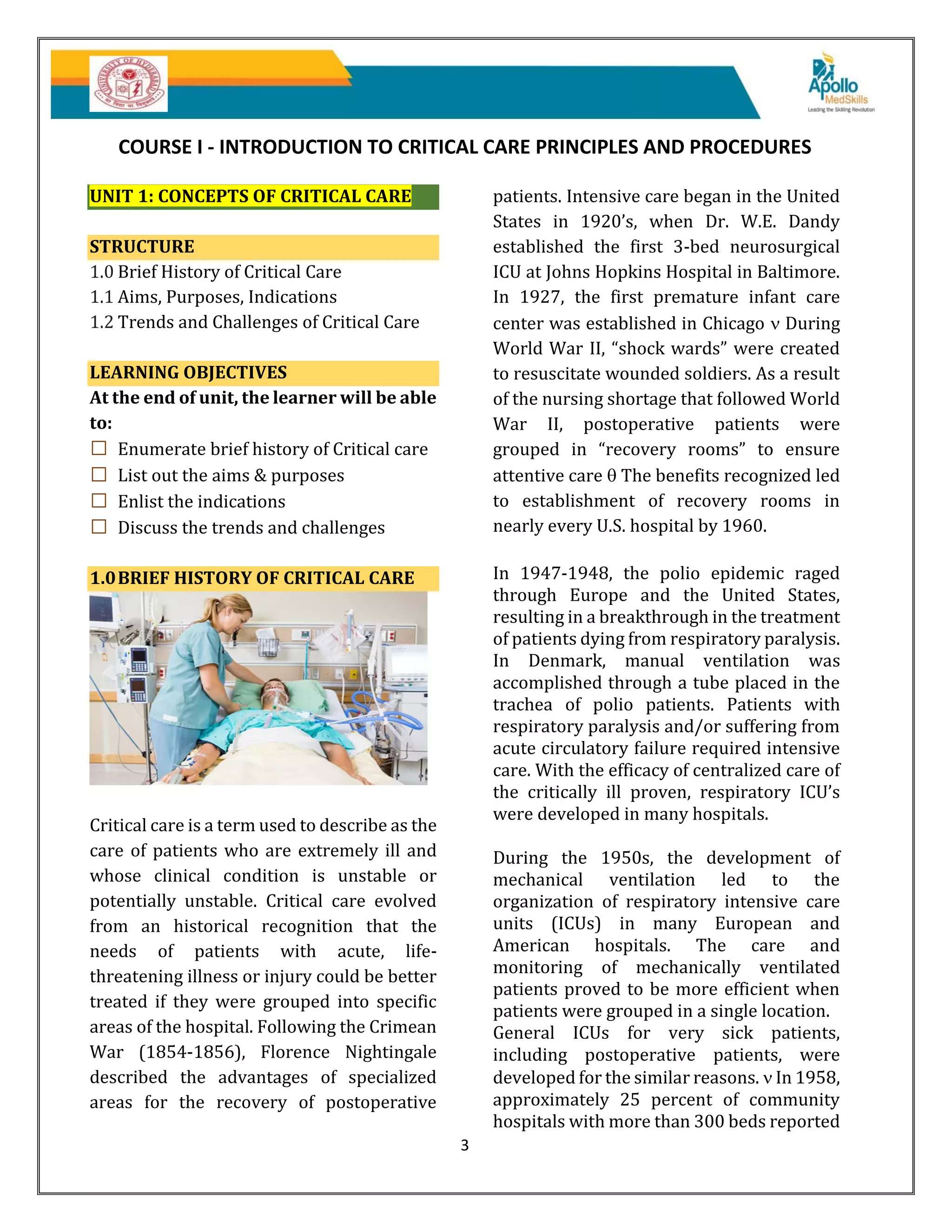 C1B1U1 Concepts of Critical care.pdf | First Aid | Injuries