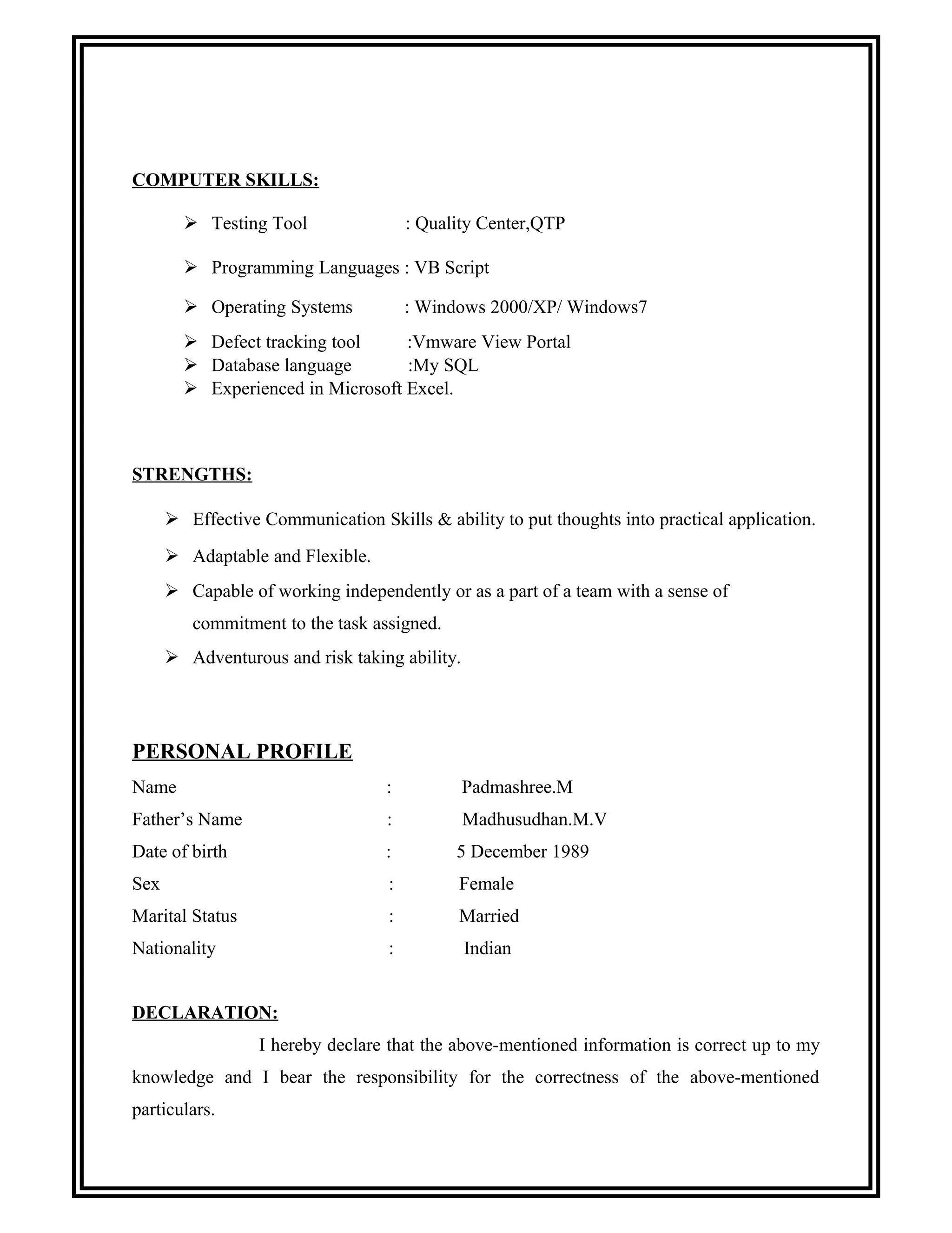 NEW RESUME PADMA | PDF