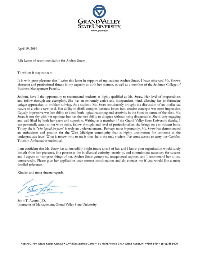 General Letter of Recommendation | PDF