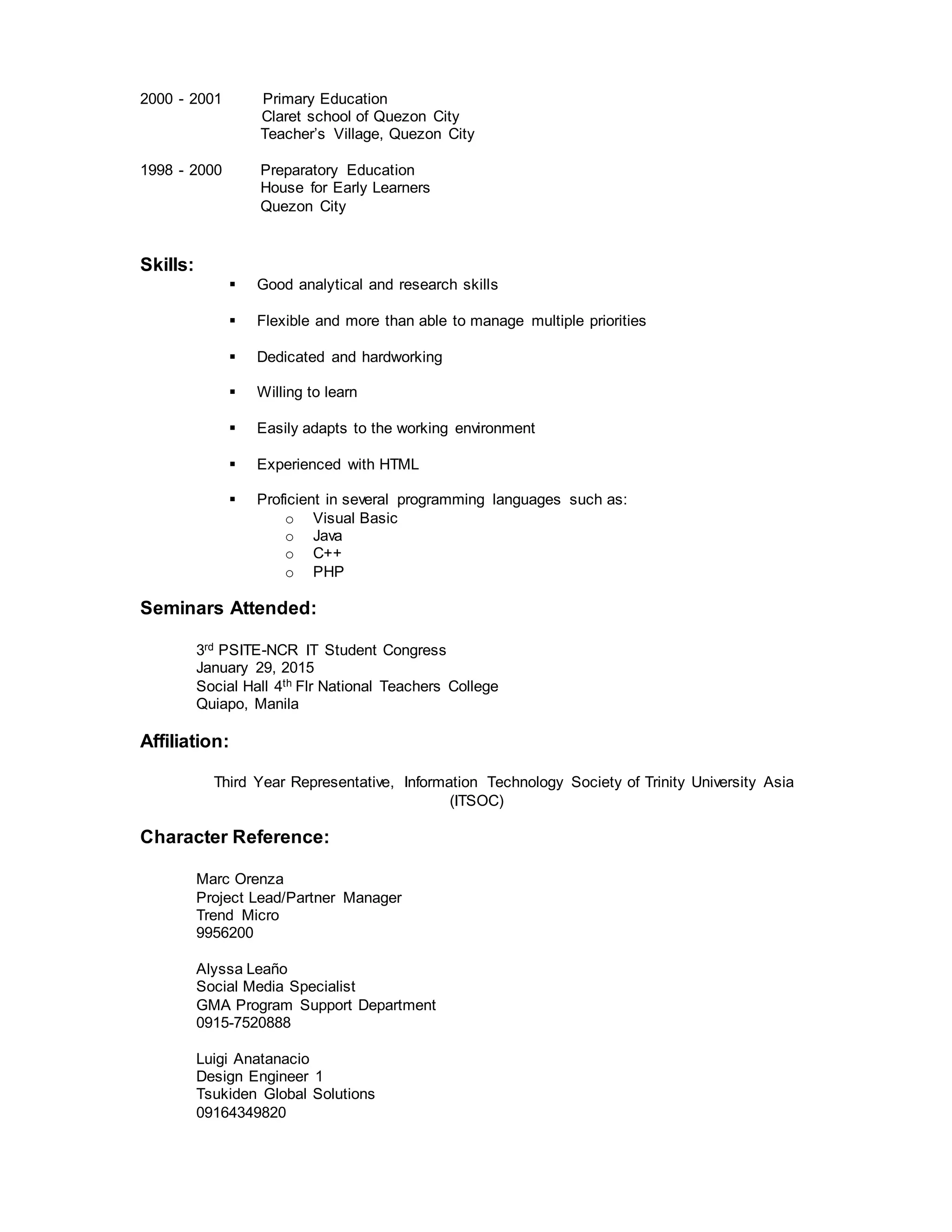 Basa, Mark Resume | DOCX